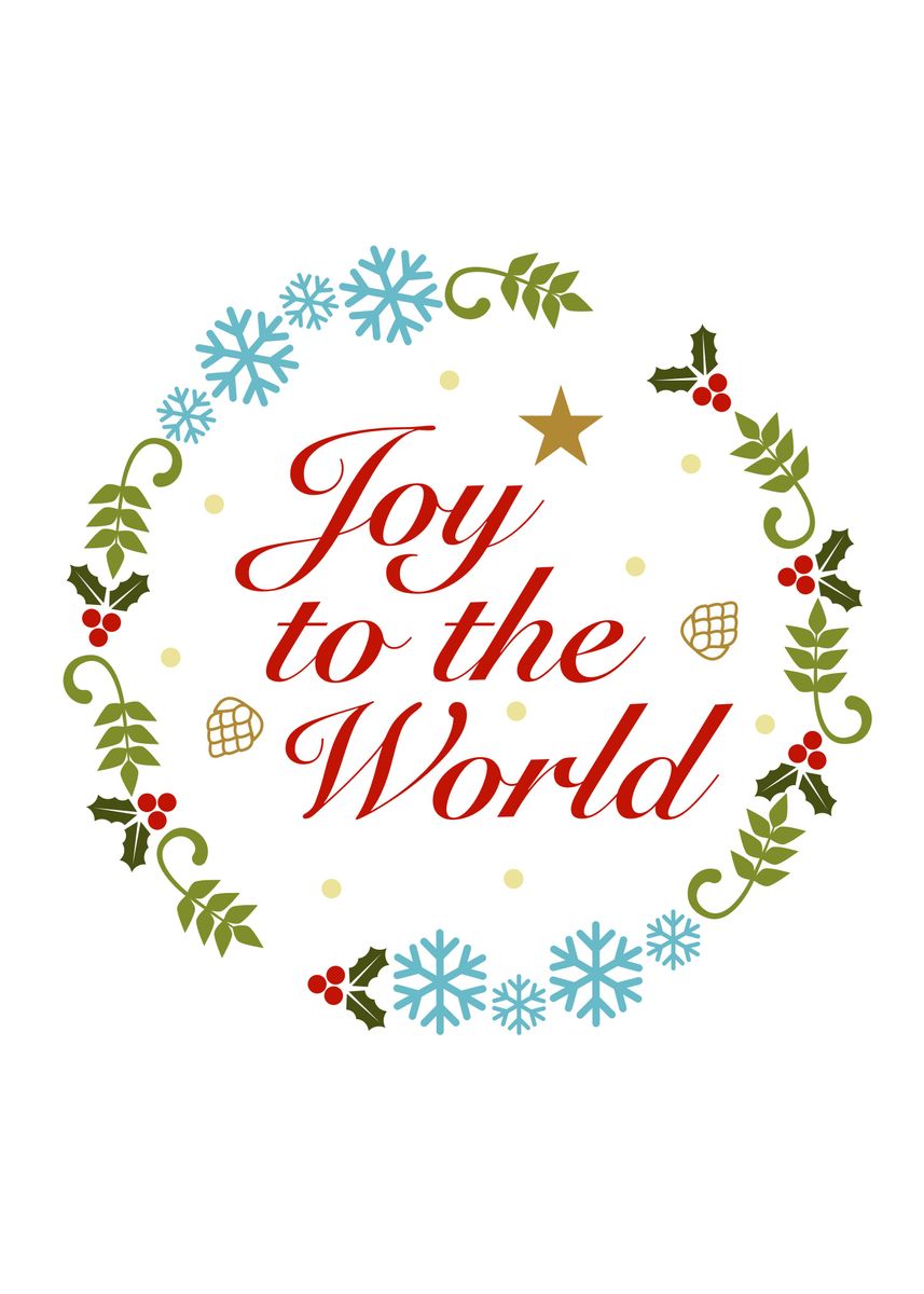 'Christmas Joy Quotes White' Poster, picture, metal print, paint by ...