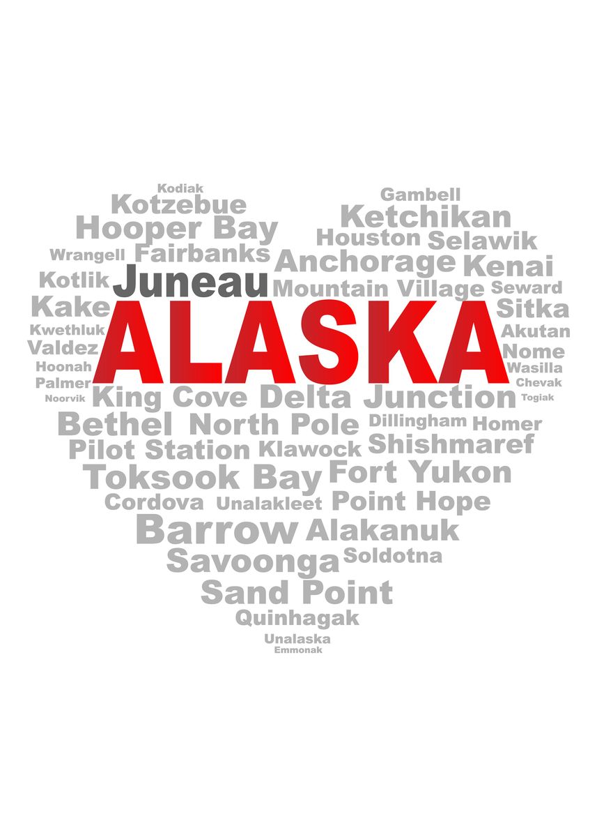 'Alaska Heart' Poster, picture, metal print, paint by HomeStead Digital ...