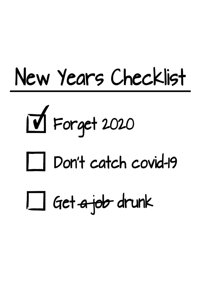 'New years checklist' Poster by HomeStead Digital | Displate