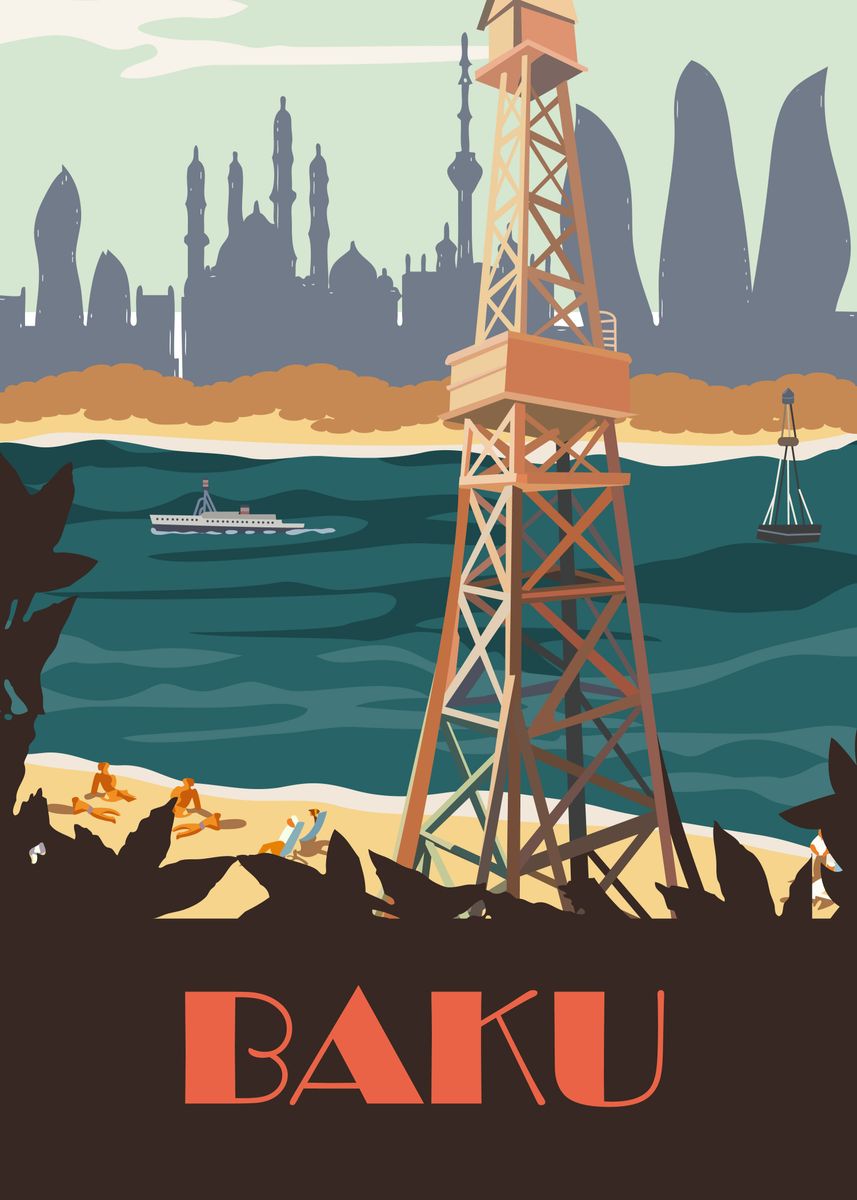 'Baku' Poster, picture, metal print, paint by Long Shot | Displate