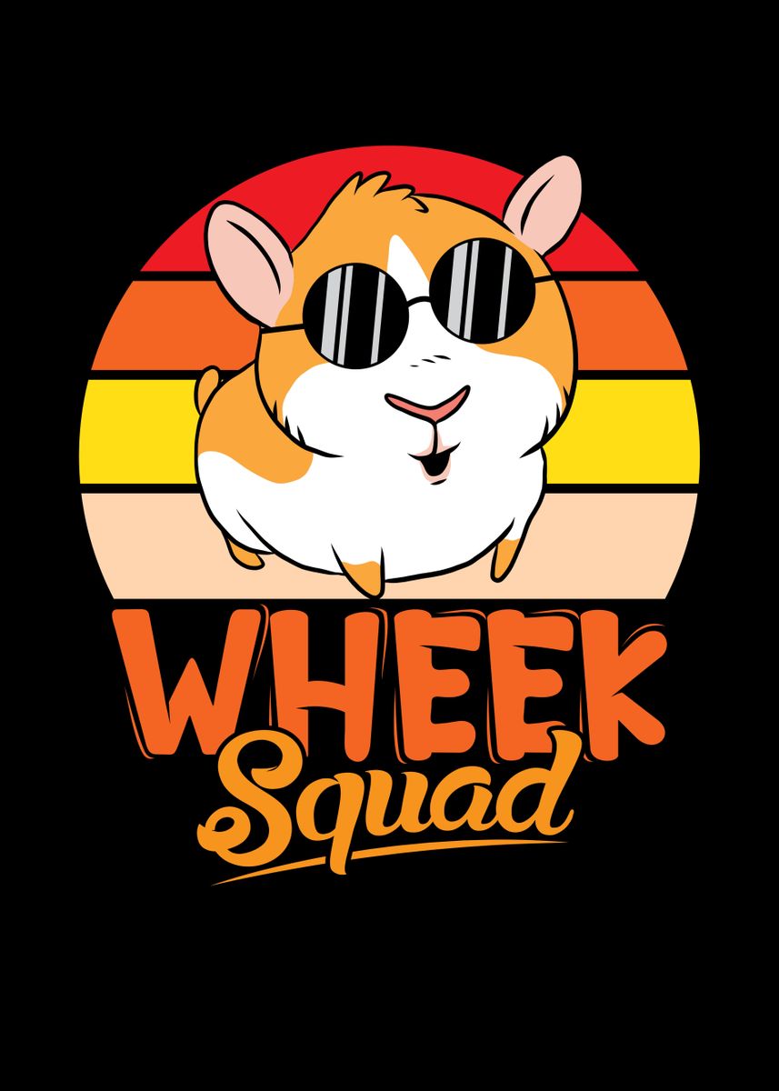 'Wheek Squad hamster animal' Poster, picture, metal print, paint by ...