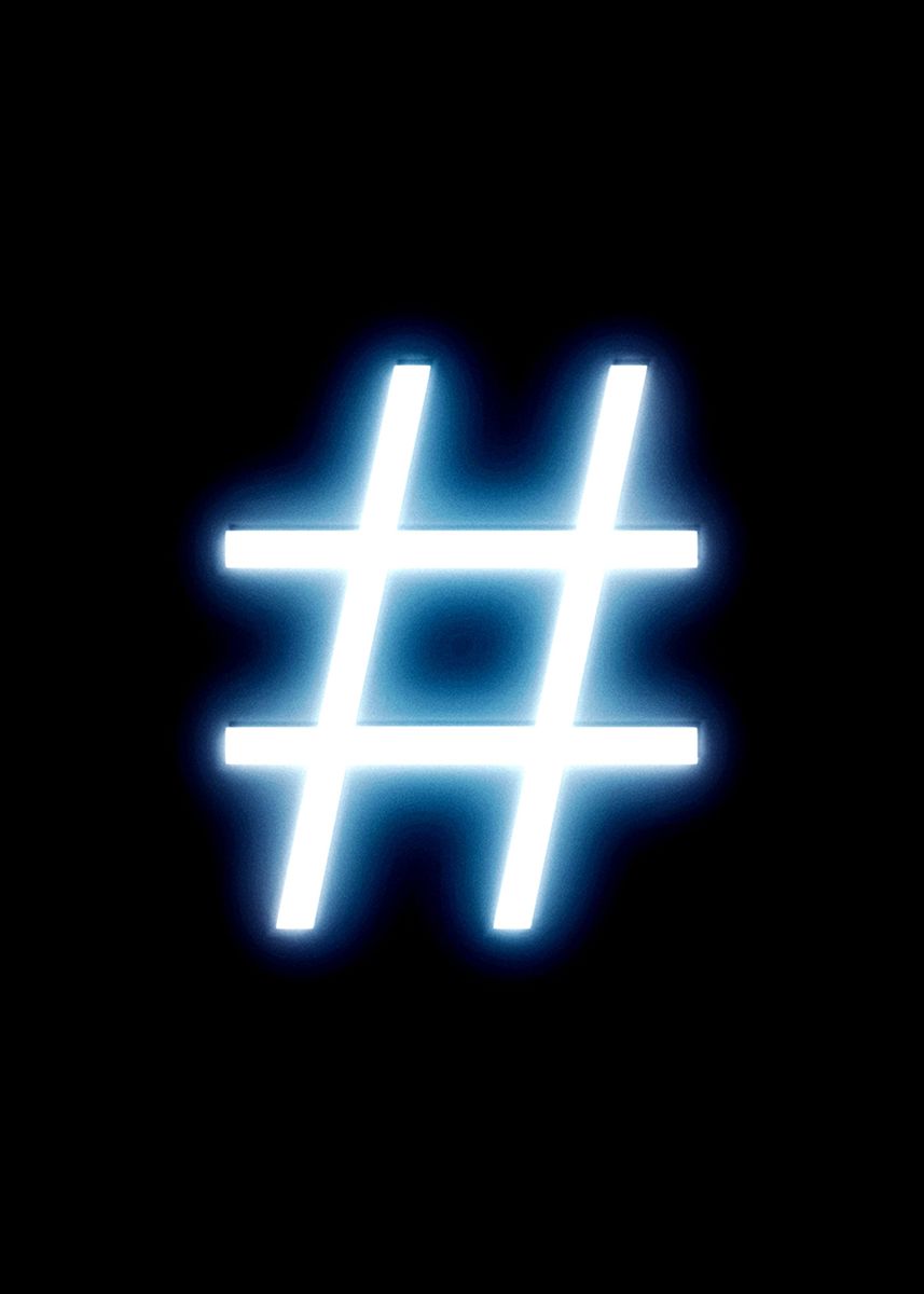 'hashtag hashtags neon ' Poster by The Bright Art | Displate
