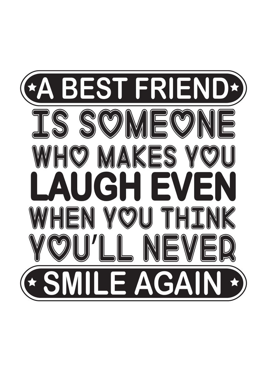 'Smile Best Friends' Poster, picture, metal print, paint by Beone ...