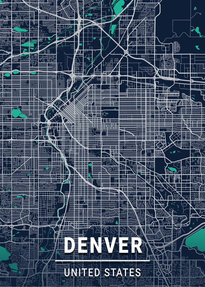 'Denver United states ' Poster, picture, metal print, paint by Instart ...