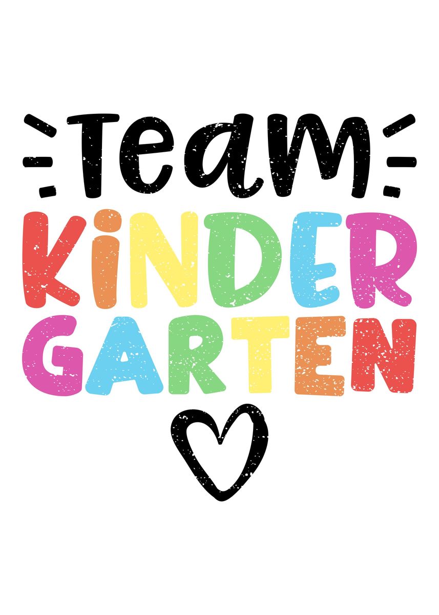 'Team Kindergarten' Poster, picture, metal print, paint by ...