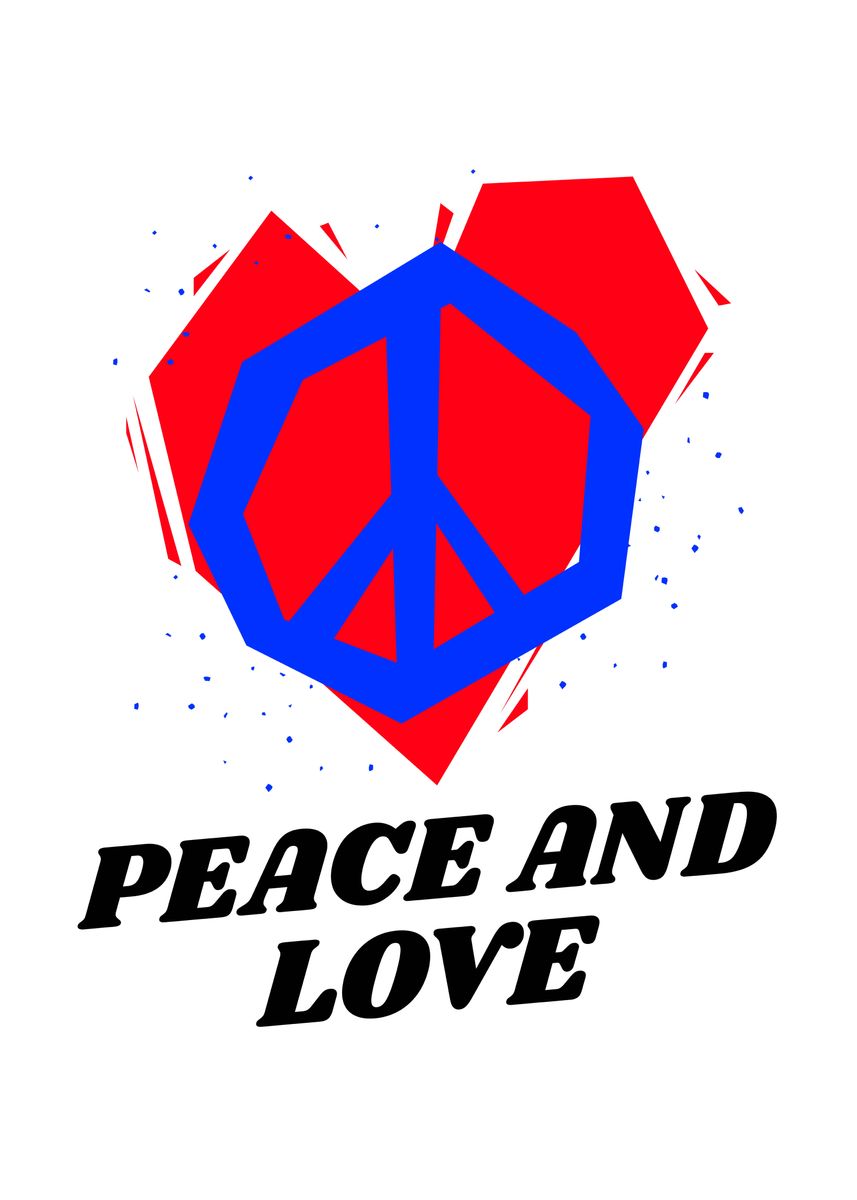 'Peace and Love' Poster, picture, metal print, paint by ...