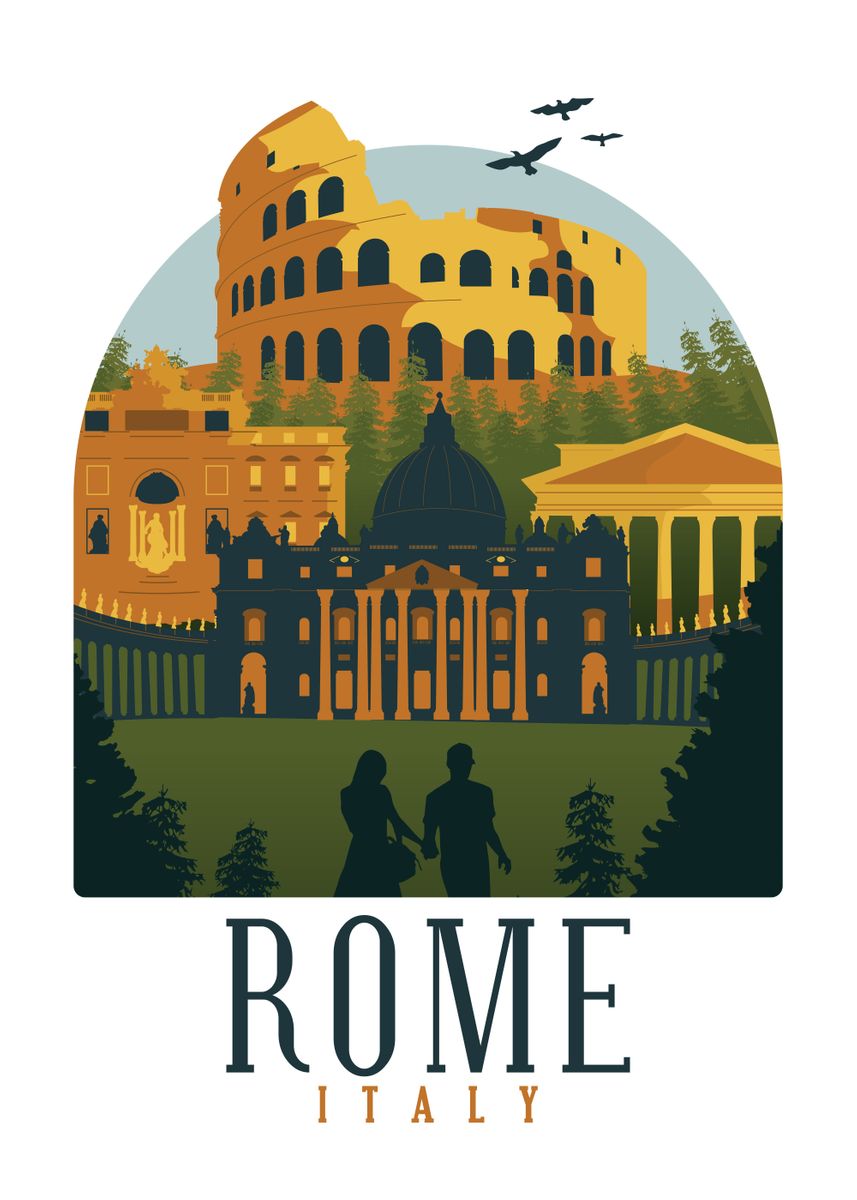 'Rome Italy' Poster, picture, metal print, paint by Blacklasch | Displate