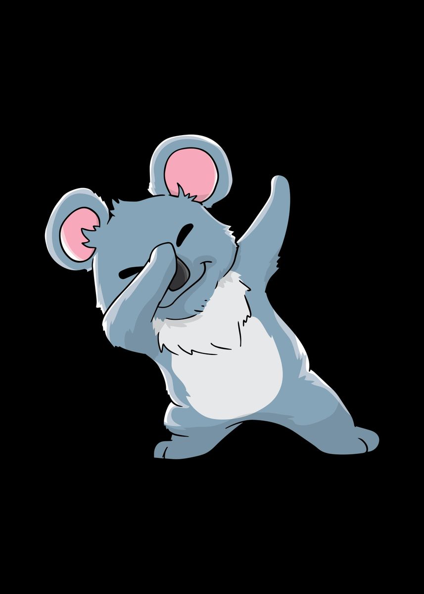 'Koala Dabbing Kawaii' Poster, picture, metal print, paint by Mealla ...