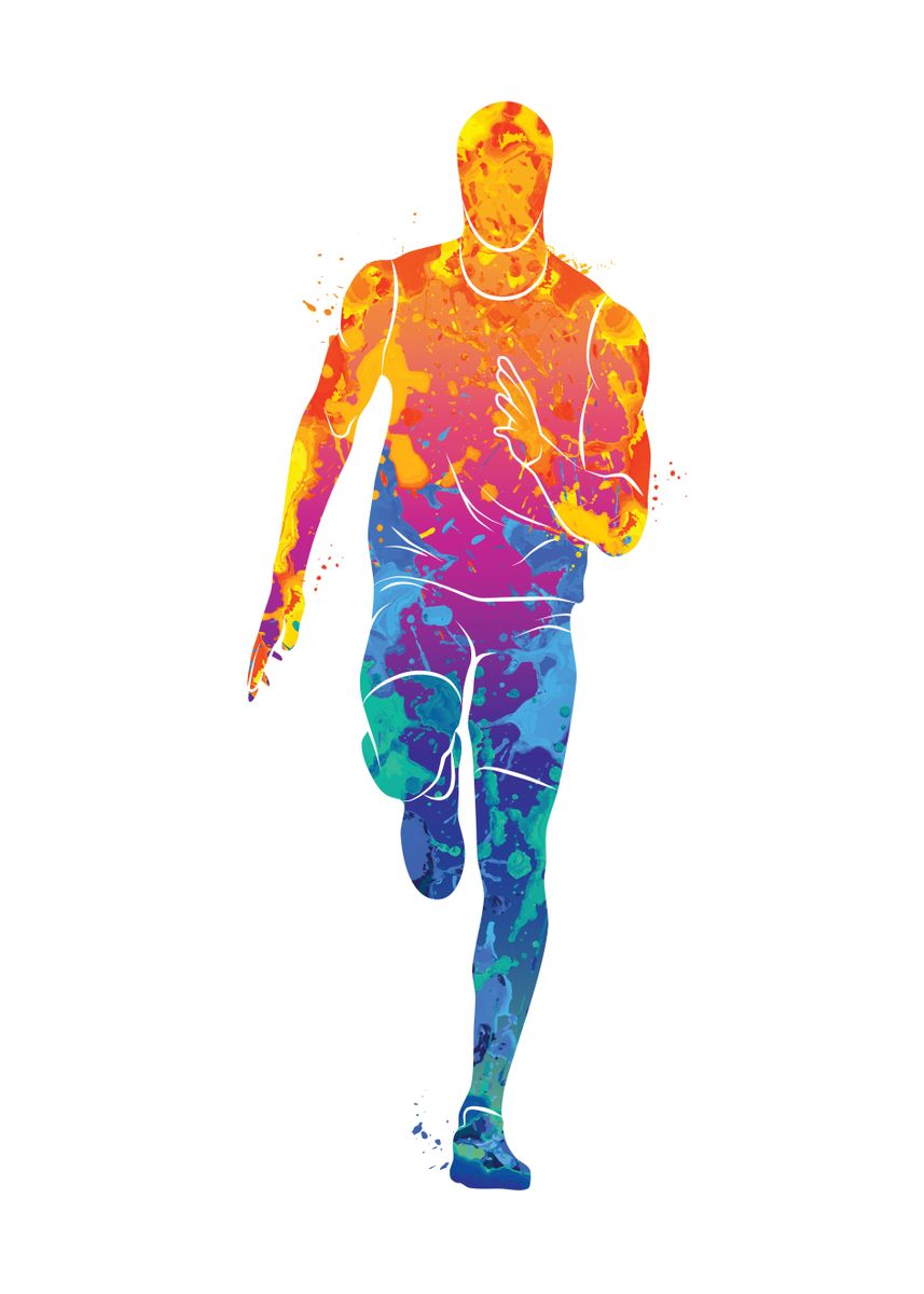 'Watercolor Runner' Poster by StonerPlates | Displate