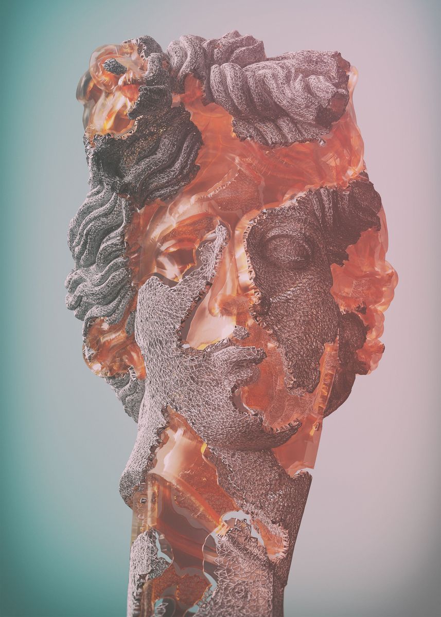 'YELLOW GLITCH' Poster, picture, metal print, paint by Gigi Gvalia ...