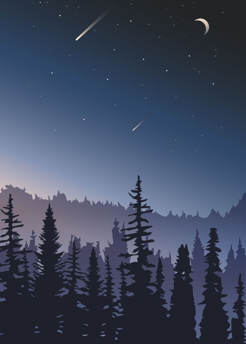 'Moon Night View' Poster, picture, metal print, paint by Human Shadow ...