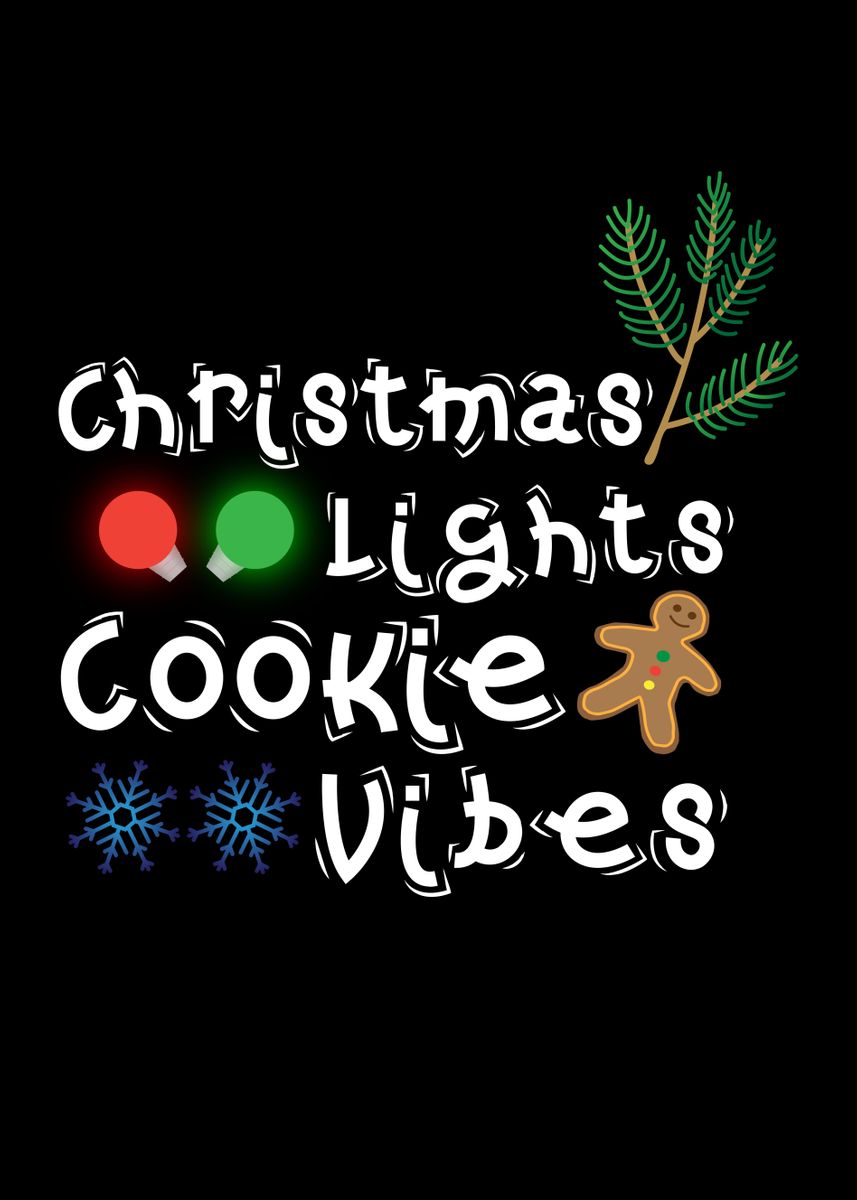 'Christmas Lights Cookie' Poster, picture, metal print, paint by ...