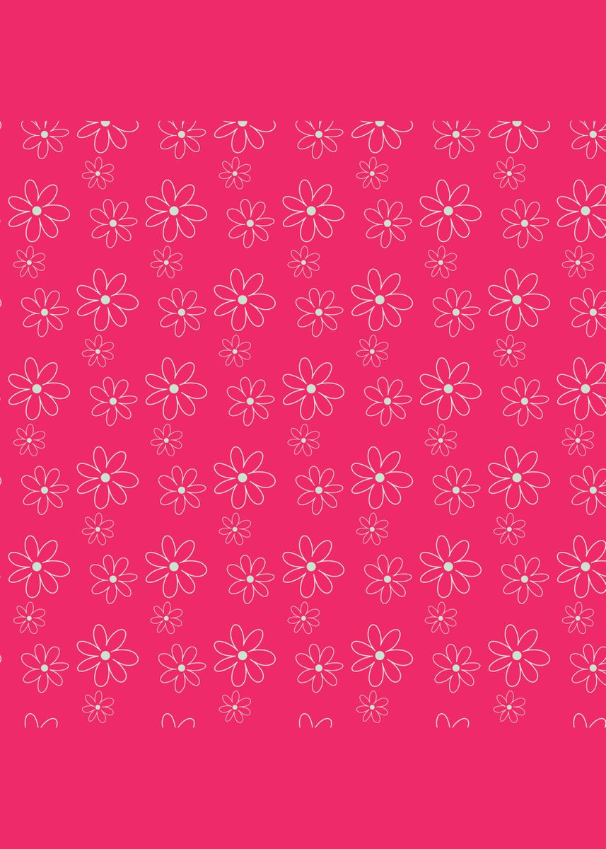 'Pink Flower Pattern' Poster, picture, metal print, paint by ...