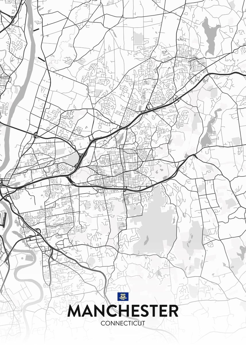 'Manchester CT' Poster, picture, metal print, paint by IMR Designs ...