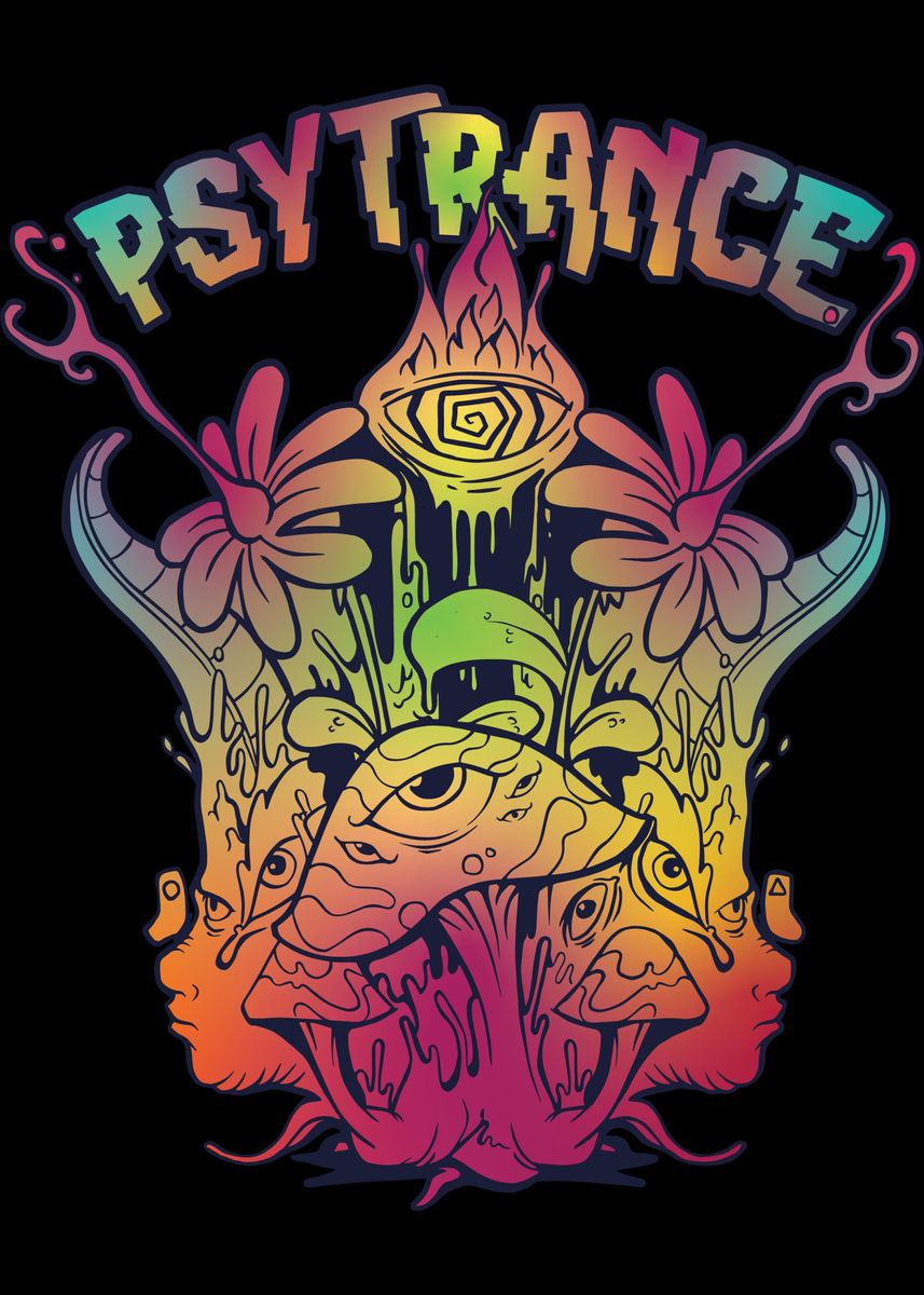 'Psychedelic Trance Psytran' Poster, picture, metal print, paint by ...