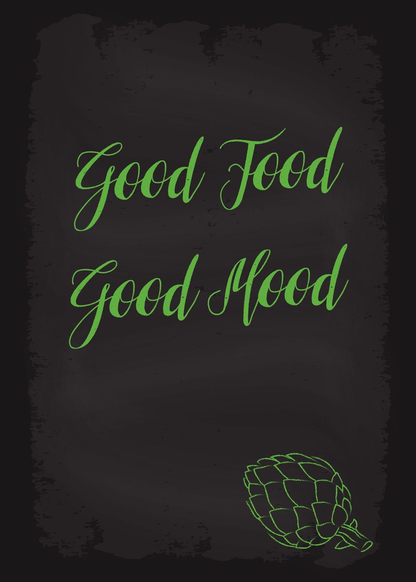 'Good Food Good Mood' Poster, picture, metal print, paint by dkDesign ...