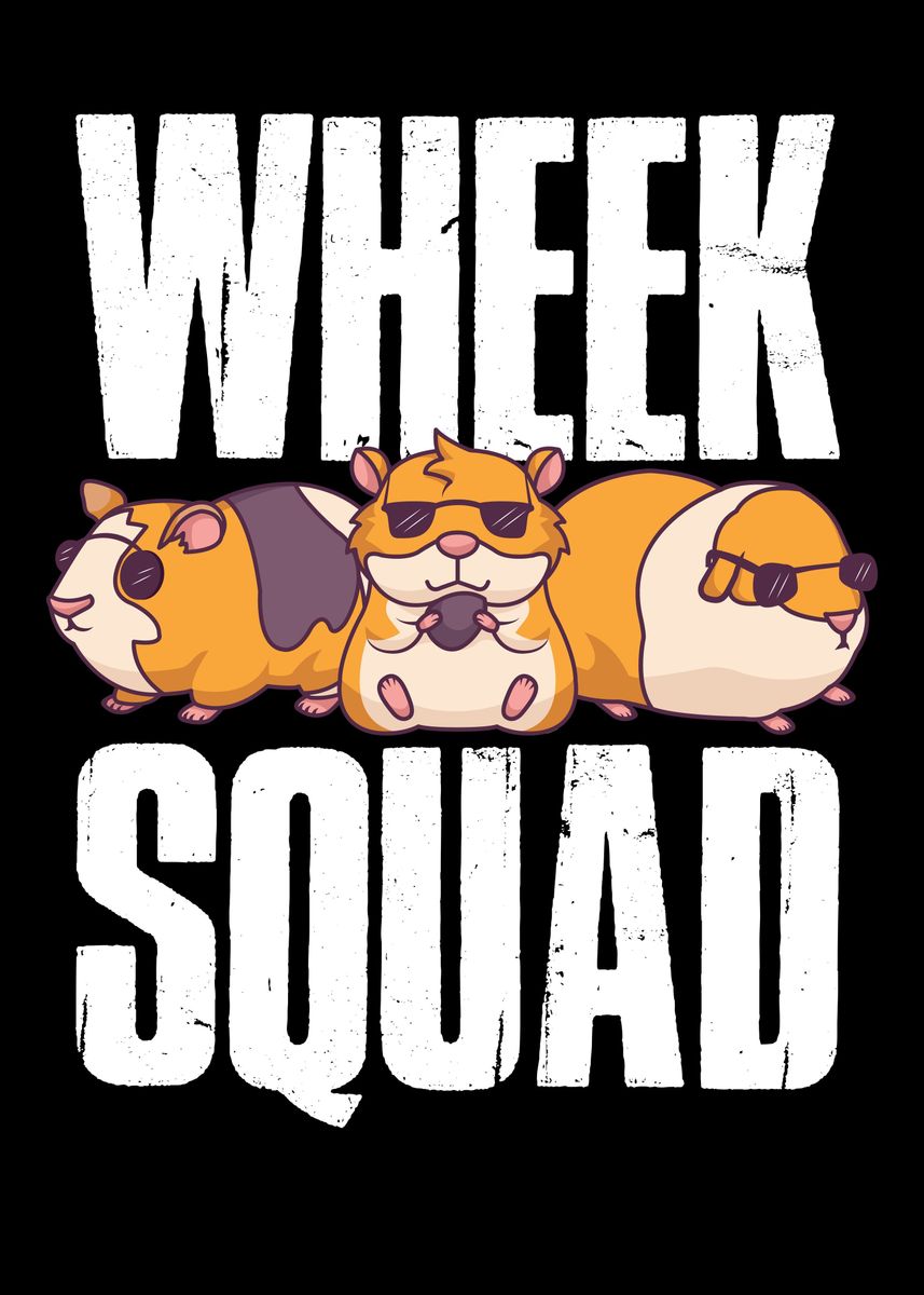 'Wheek Squad' Poster, picture, metal print, paint by CatRobot | Displate