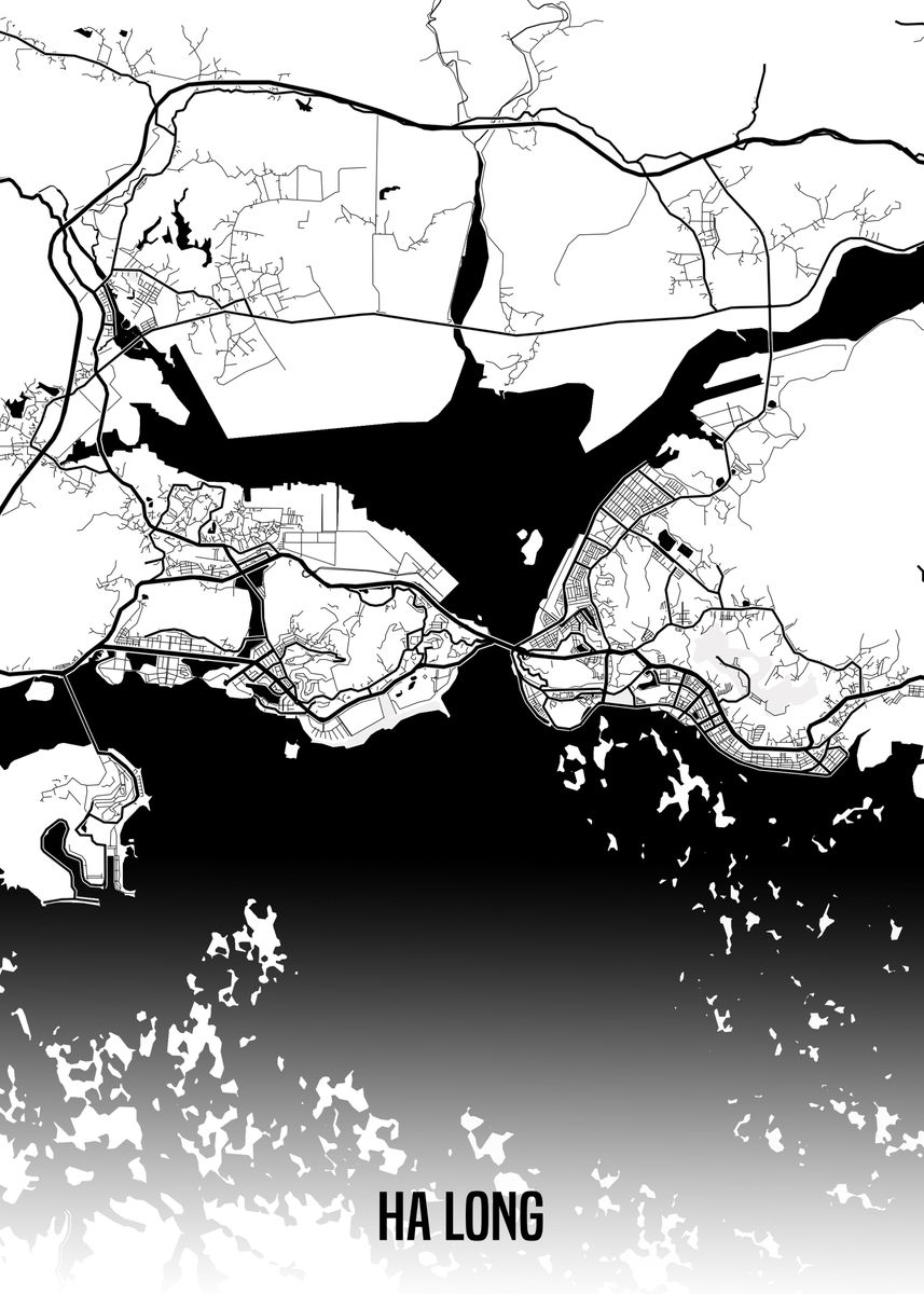 'Ha Long map' Poster, picture, metal print, paint by LUNGHISTE | Displate