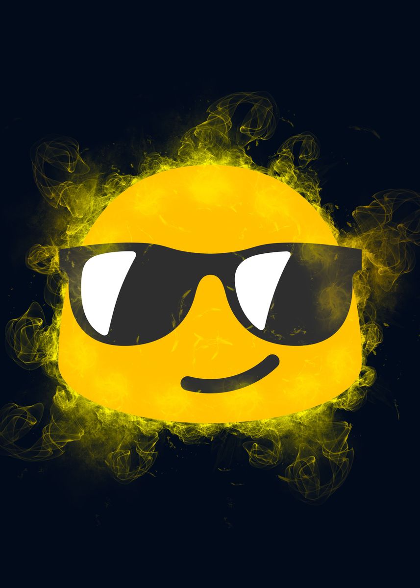 Smile With Glasses Emoji Poster By Black Iris Displate