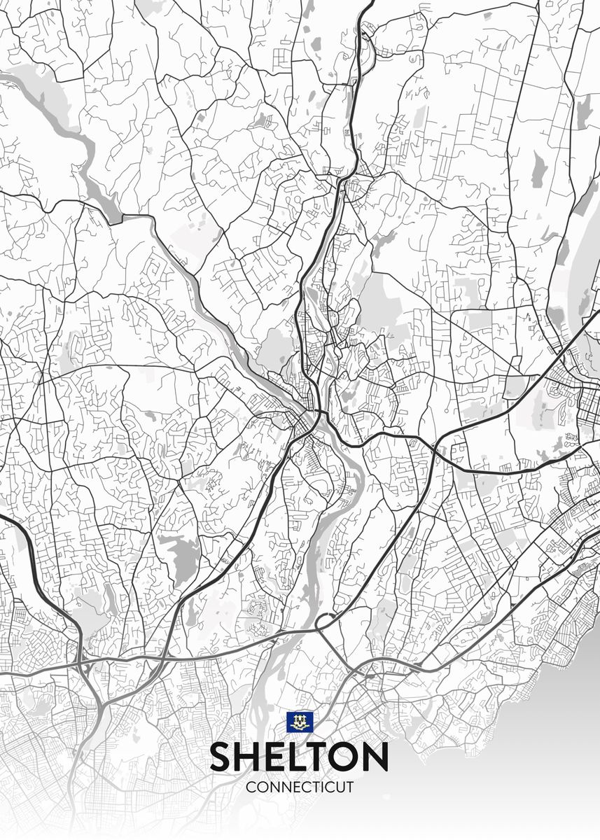 'Shelton CT' Poster, picture, metal print, paint by IMR Designs | Displate