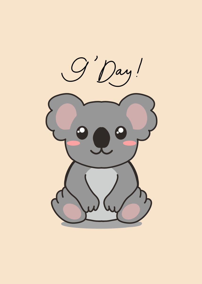 'Cute Koala' Poster, picture, metal print, paint by Pop art Studio ...