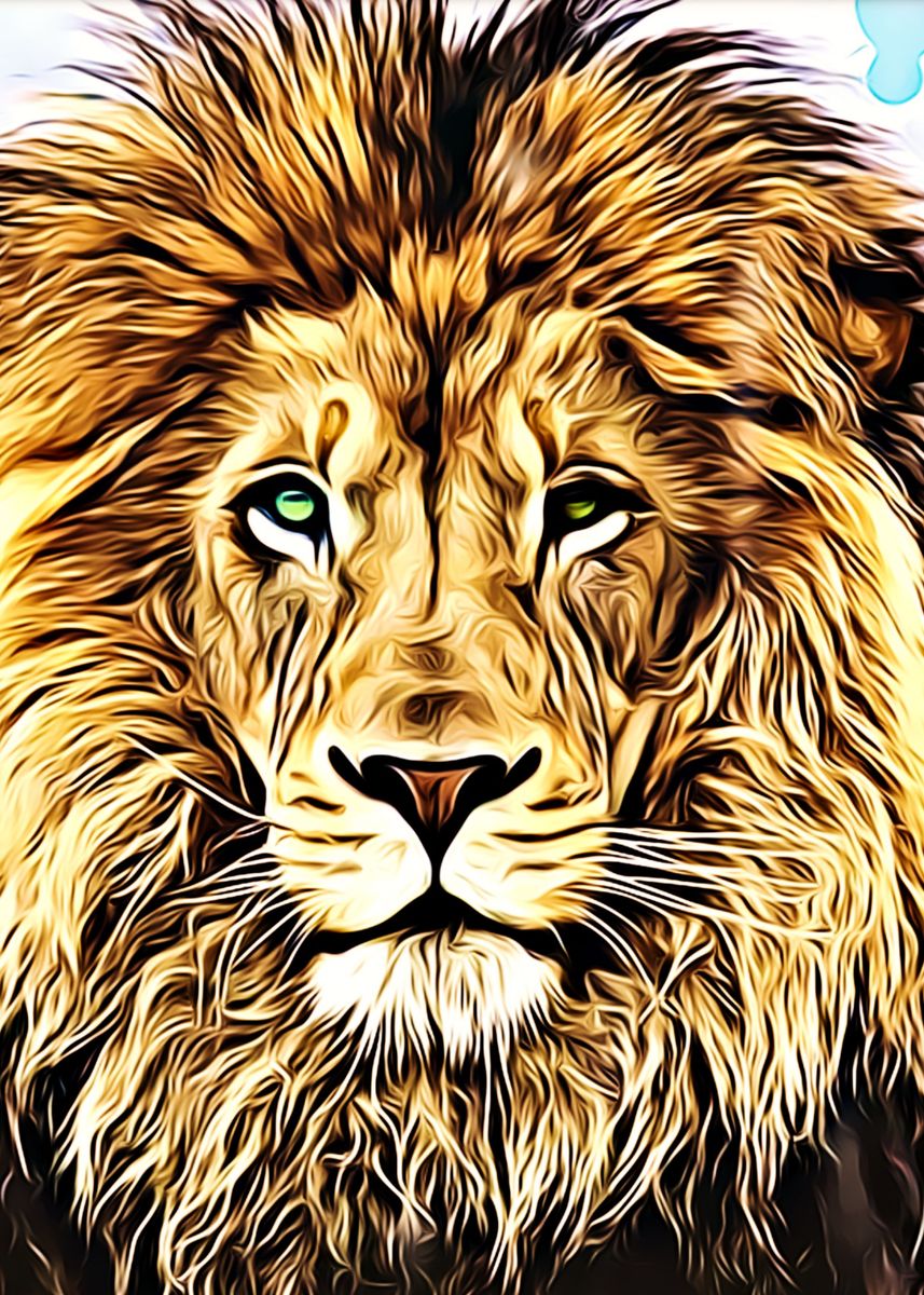 'Lion head digital art' Poster by Adriana Holmes | Displate