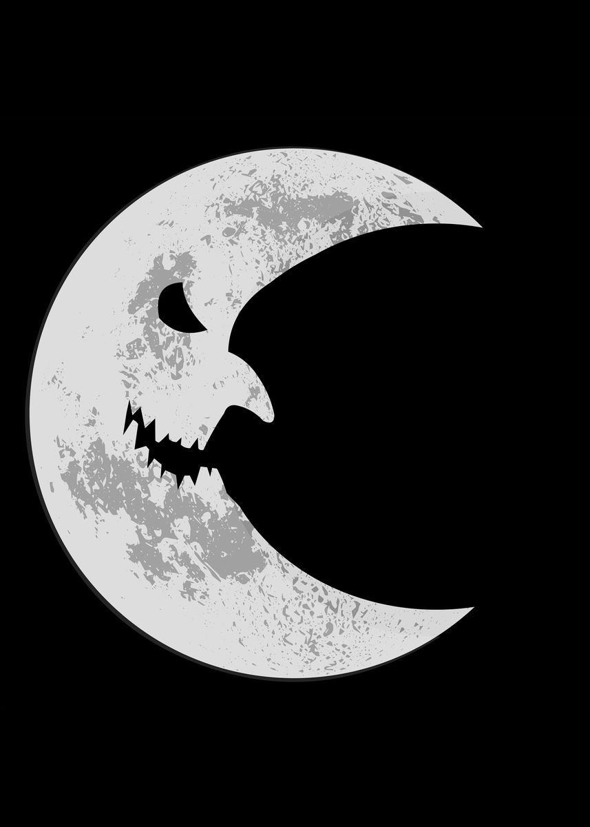 'Scary halloween moon' Poster, picture, metal print, paint by HomeStead ...