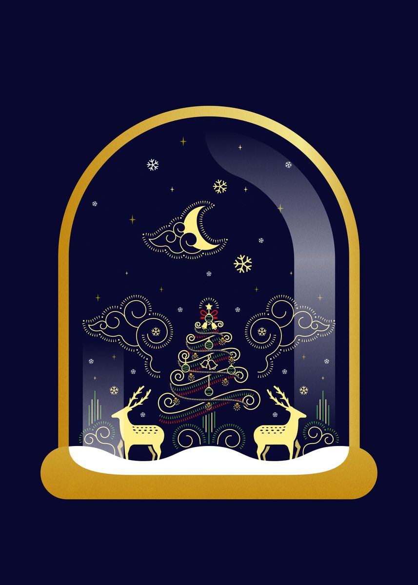 'Snow globe' Poster, picture, metal print, paint by owlskul | Displate