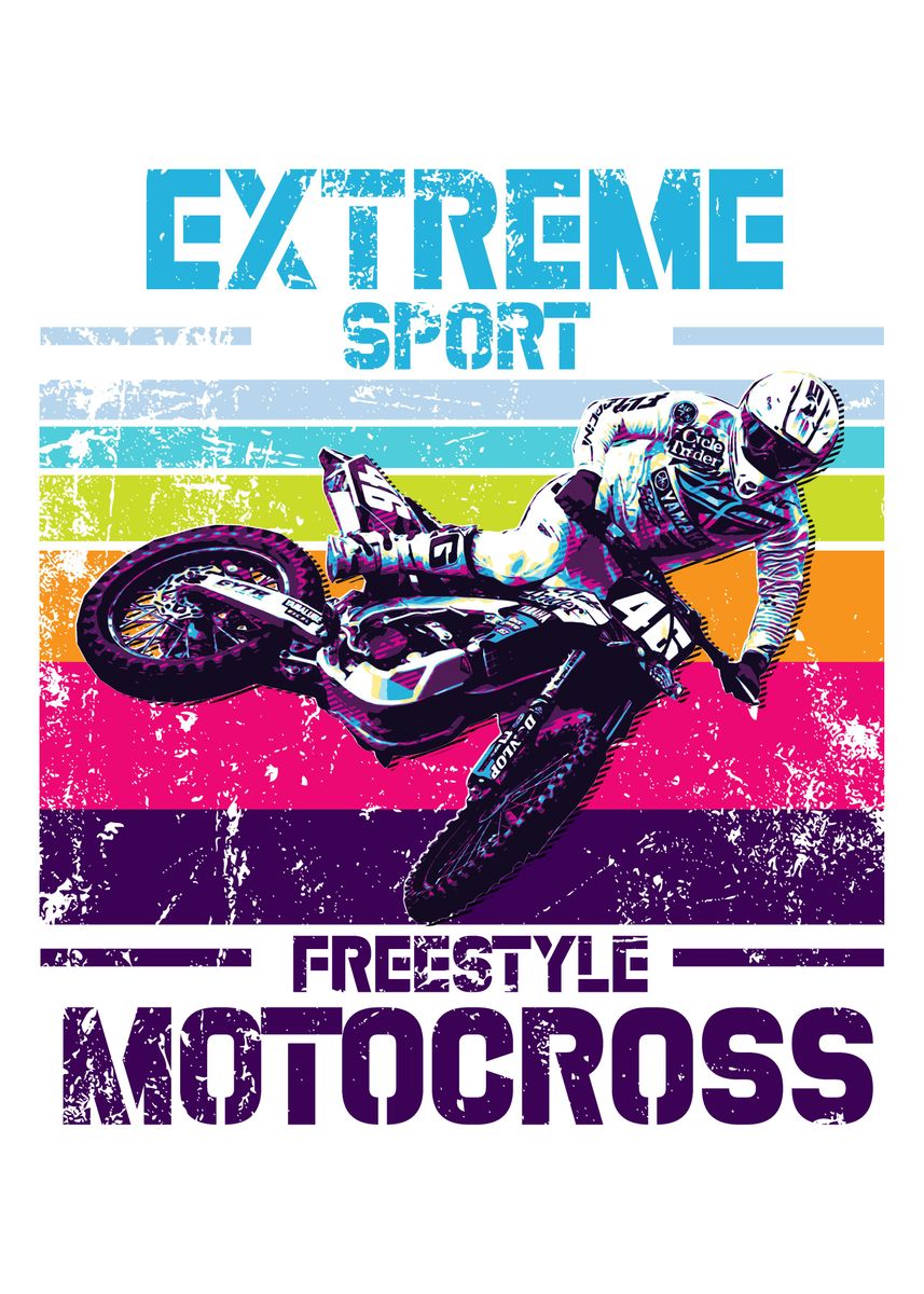 'EXTREME SPORT FREESTYLE' Poster, picture, metal print, paint by RETRO ...