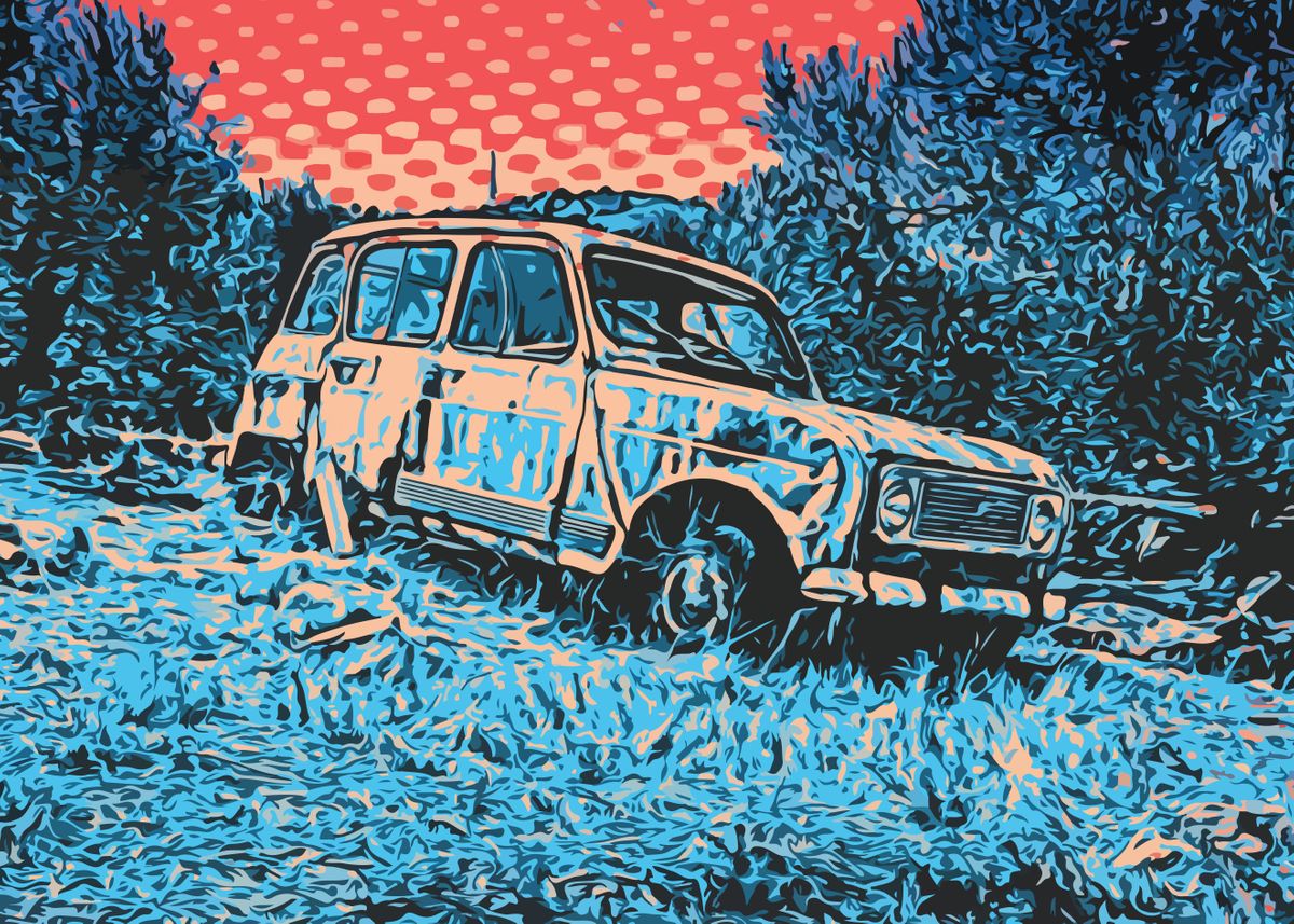 'Rusted Renault 4' Poster by DSpot Shop | Displate