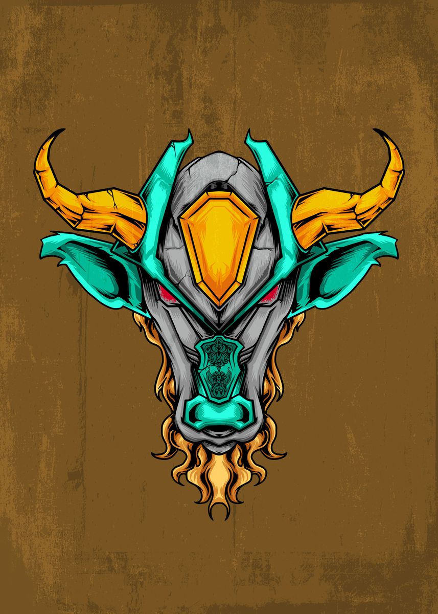 'Mecha Bull' Poster by Kunyah | Displate