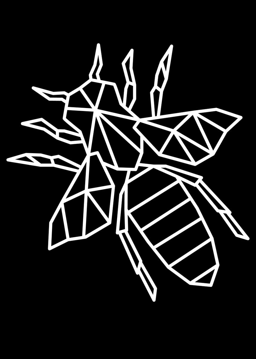 'Polygon Bee' Poster, picture, metal print, paint by schmugo | Displate