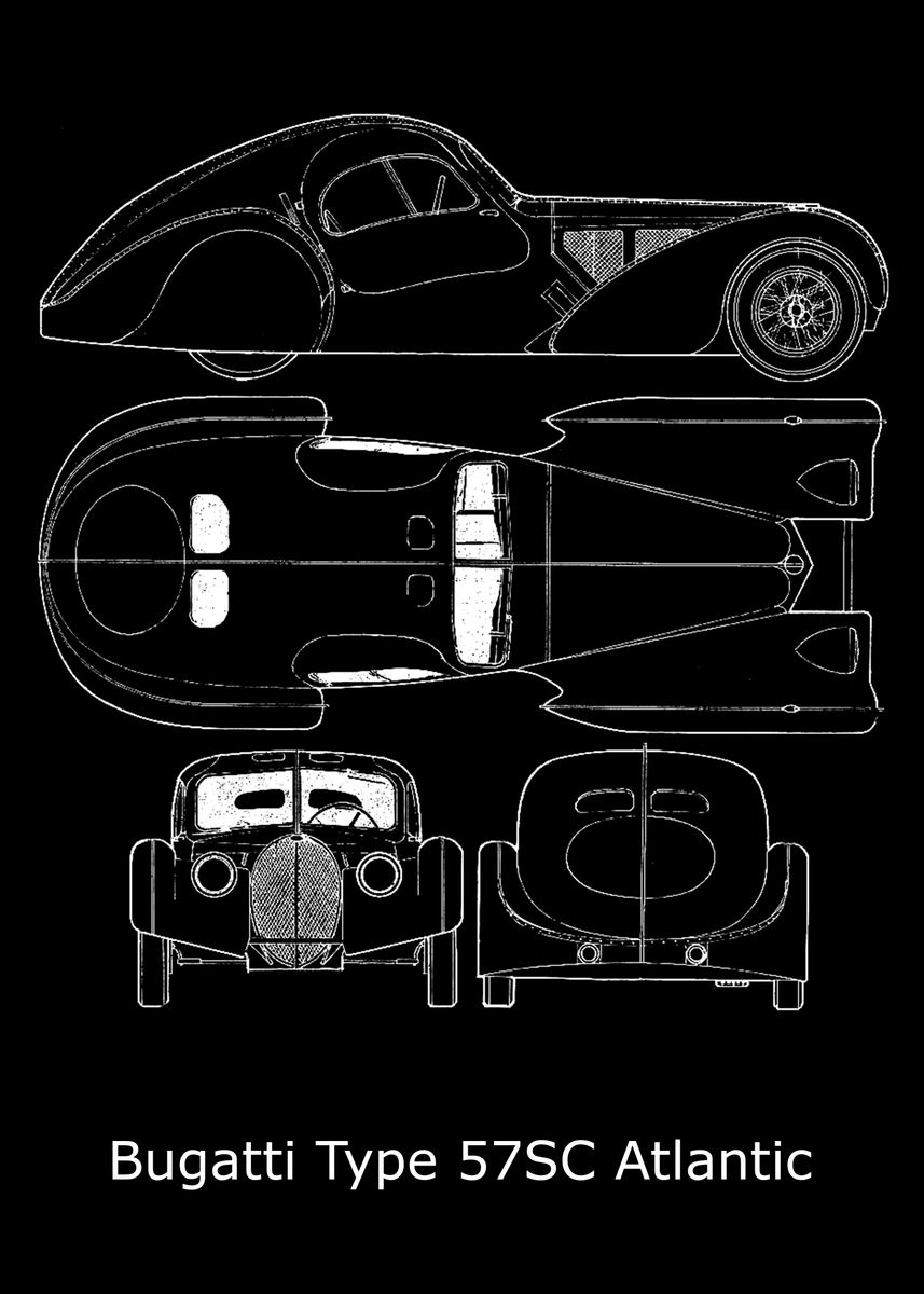 'Bugatti Type 57SC Atlantic' Poster, picture, metal print, paint by ...
