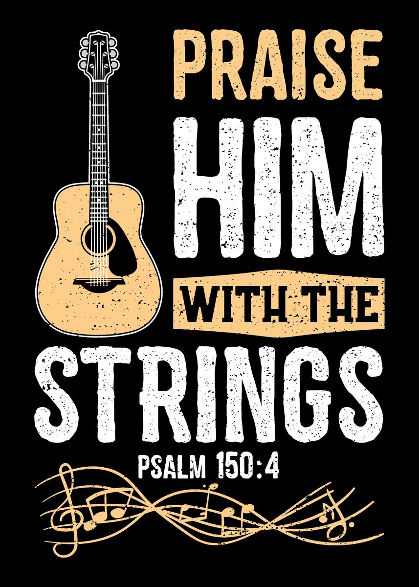 'Praise Him With The String' Poster, picture, metal print, paint by ...