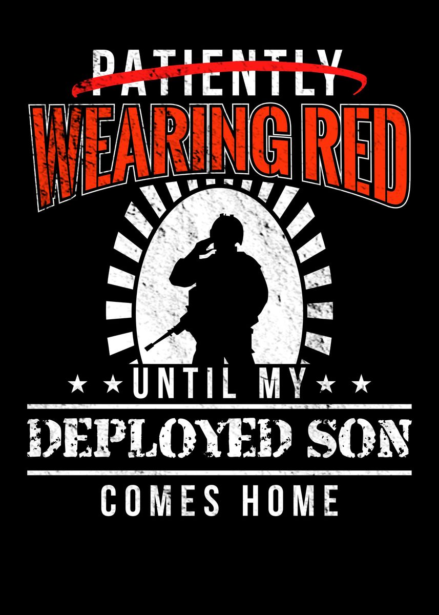 'Red Friday For Deployed' Poster, picture, metal print, paint by ...