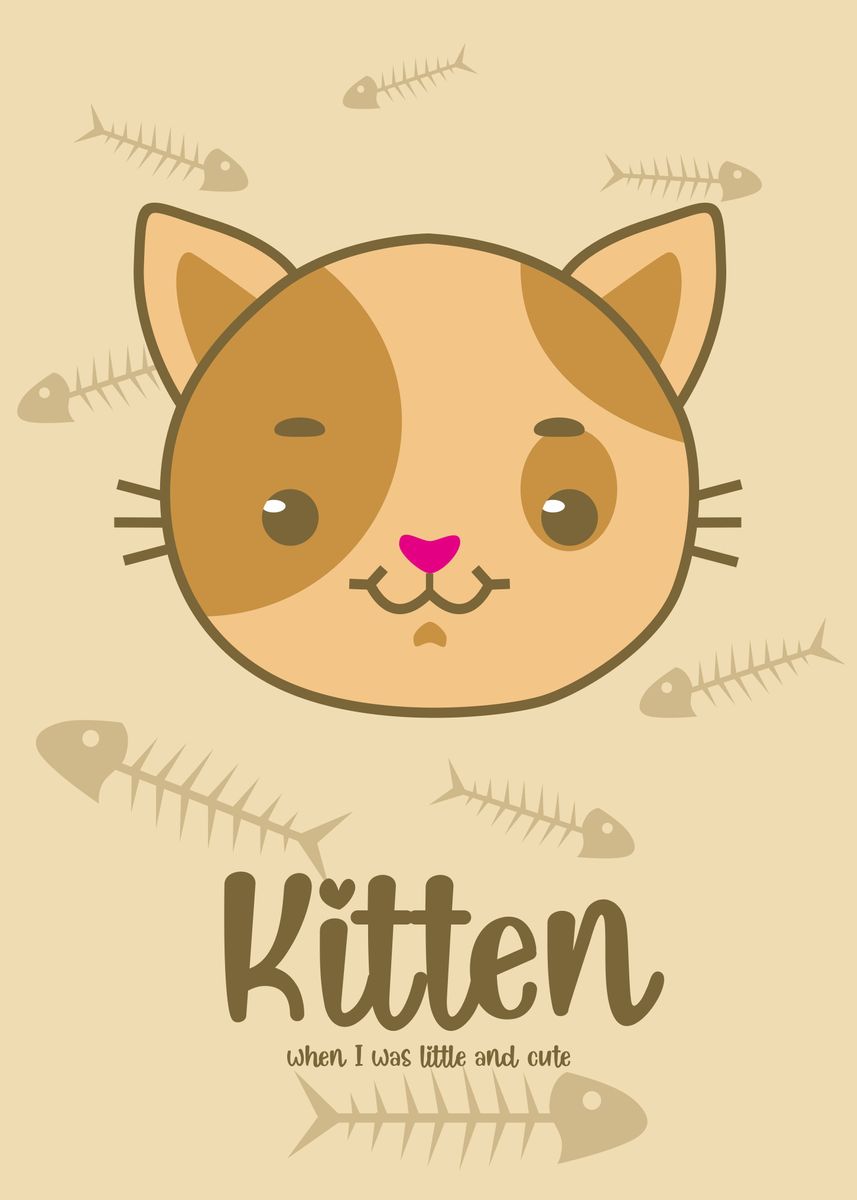 'Kitten' Poster, picture, metal print, paint by Black Sketch Drwing ...