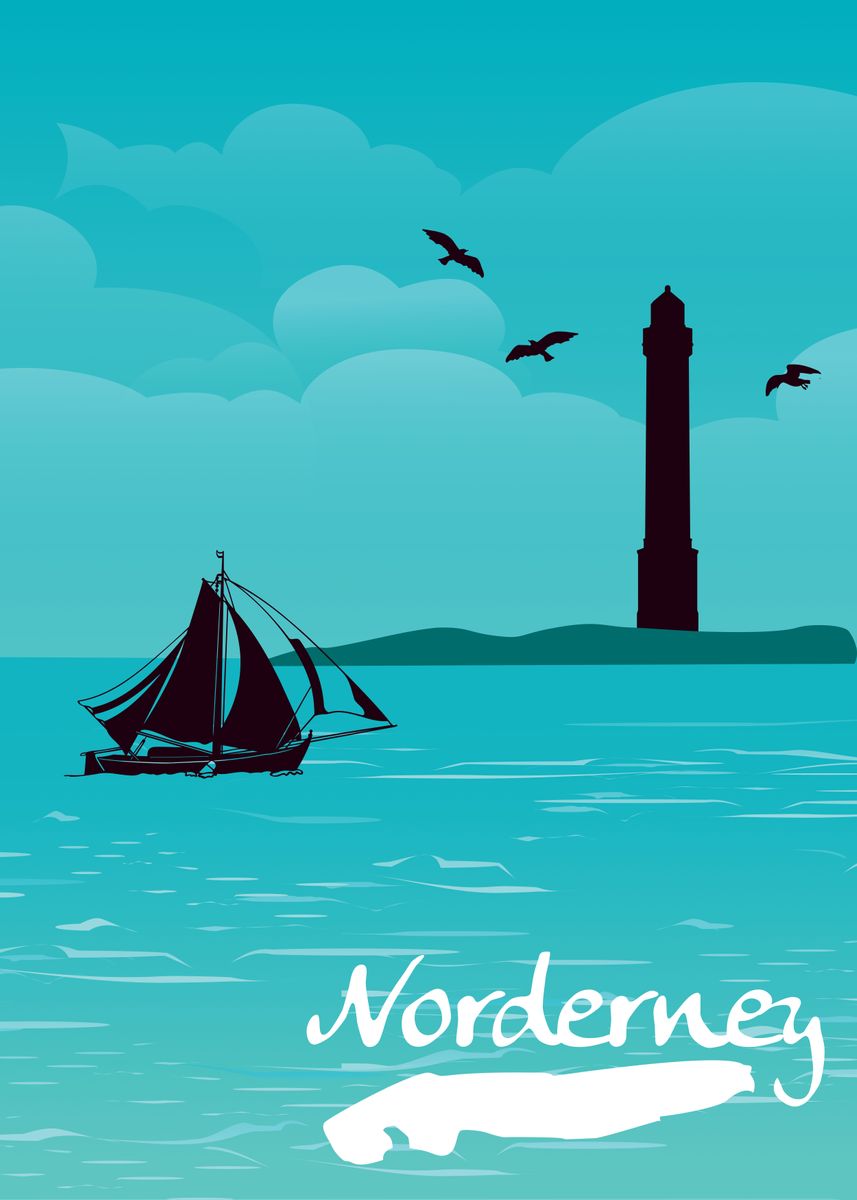 'Norderney Nordsee Insel' Poster, picture, metal print, paint by Jutta ...