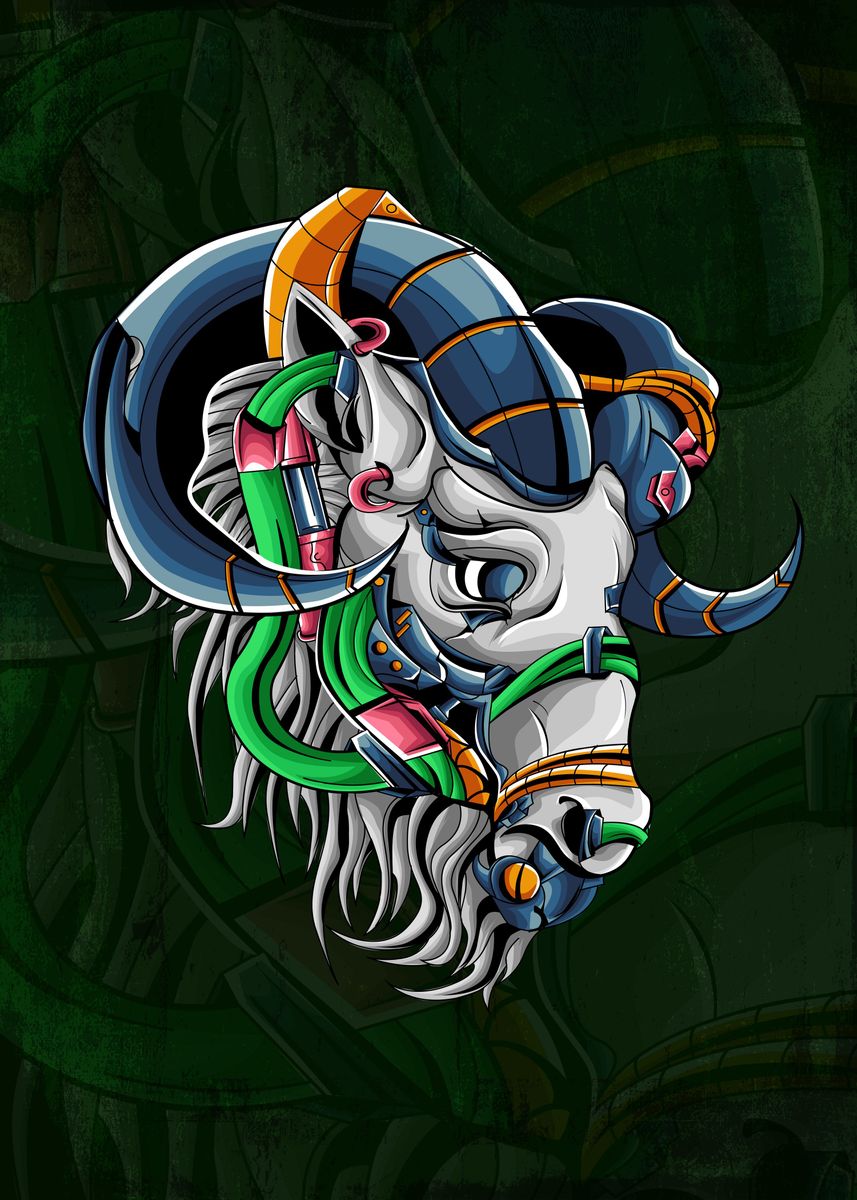 'Mecha Goat' Poster by Kunyah | Displate