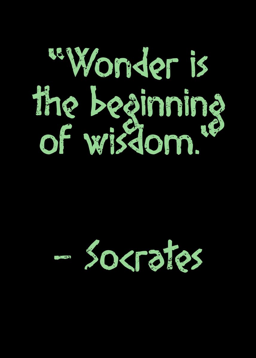 'Wonder is the beginning of' Poster, picture, metal print, paint by ...