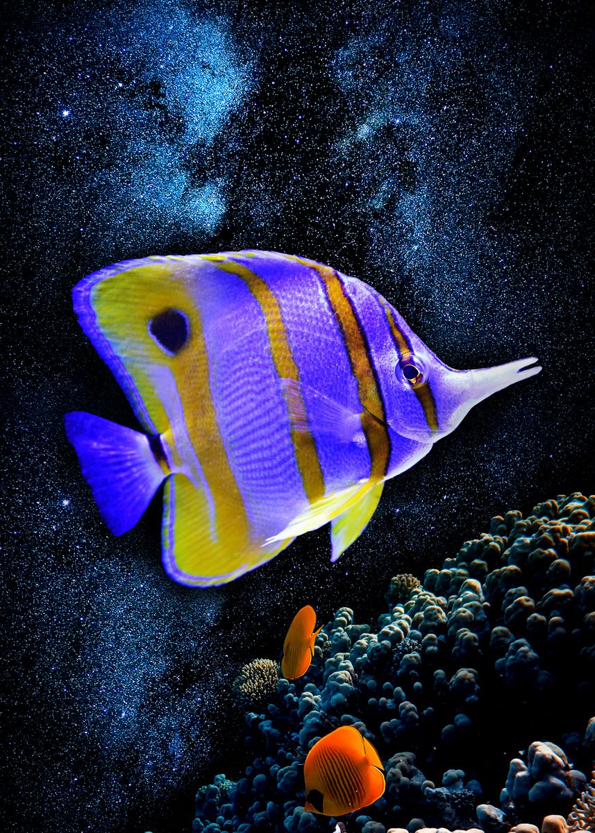 'Amazing Violet Fish' Poster, picture, metal print, paint by maystudio ...