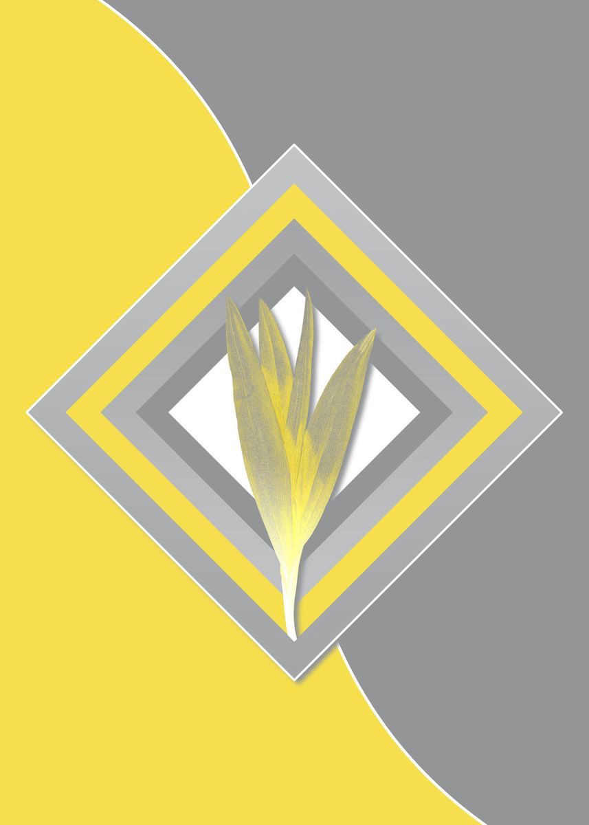 'Yellow and Grey Crocus Art' Poster by Holy Rock Design | Displate