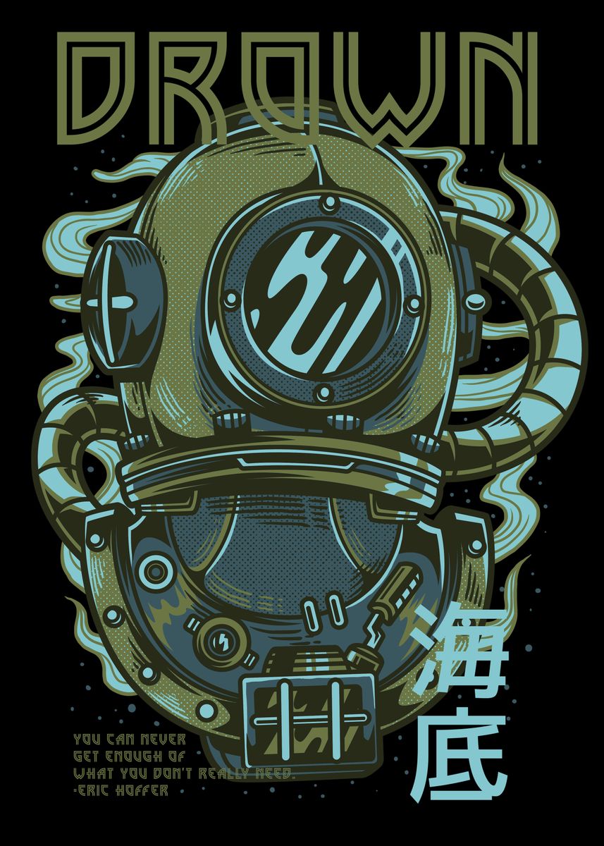 'Drown Space Robot Monster' Poster by Aniebert Ballo | Displate