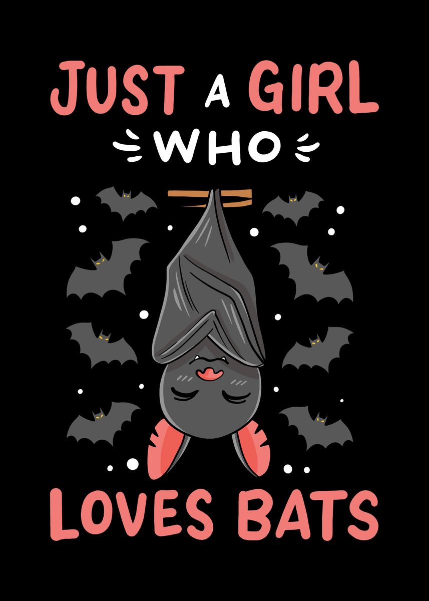 'Bat Bat Lover' Poster, picture, metal print, paint by Mealla | Displate