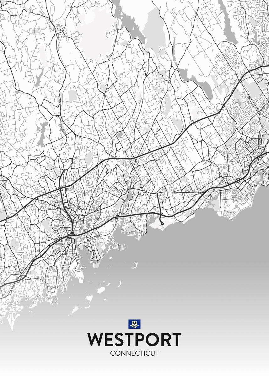 'Westport CT' Poster, picture, metal print, paint by IMR Designs | Displate