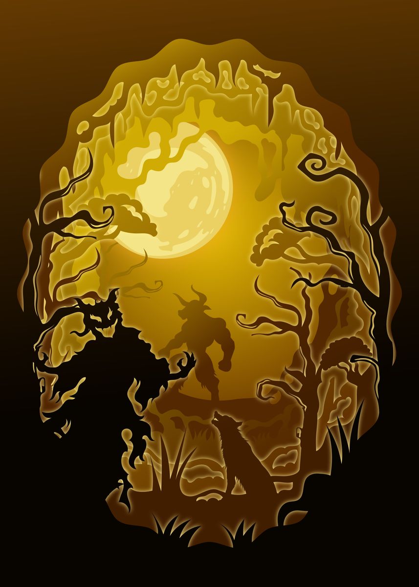 'Creepy Haunted Forest' Poster by Siiiiichfried Designs | Displate