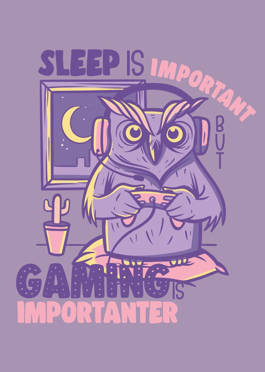 'Sleep Gaming Dilemma' Poster by StonerPlates | Displate