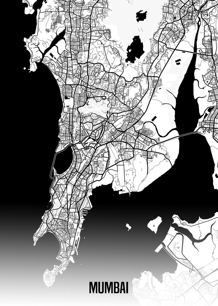 'Mumbai map' Poster by Stefano Lunghi | Displate
