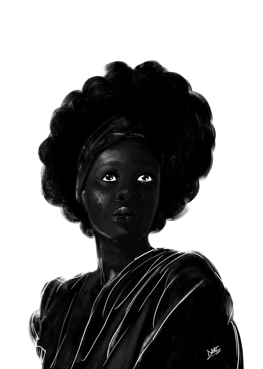 ' Black Model' Poster, picture, metal print, paint by Dani Buban | Displate