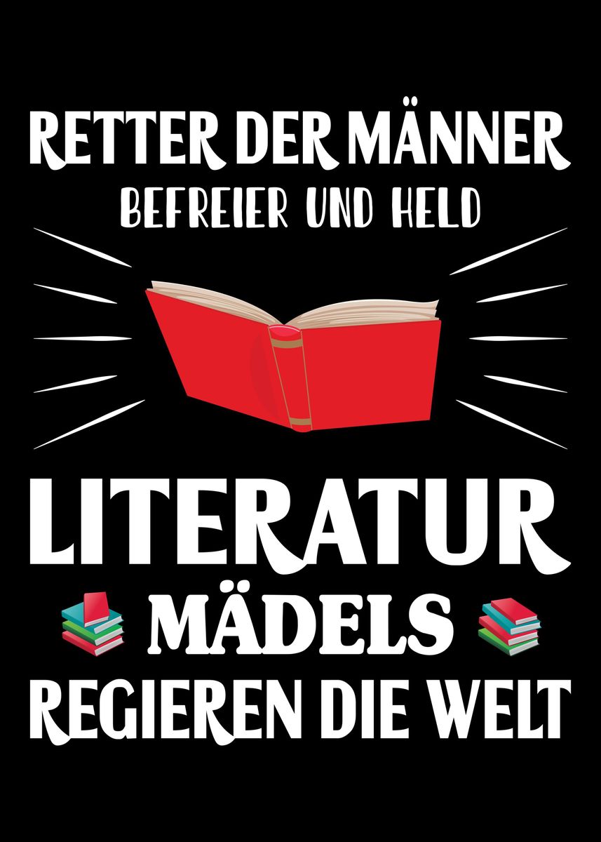 'book book lover bookworm w' Poster, picture, metal print, paint by ...