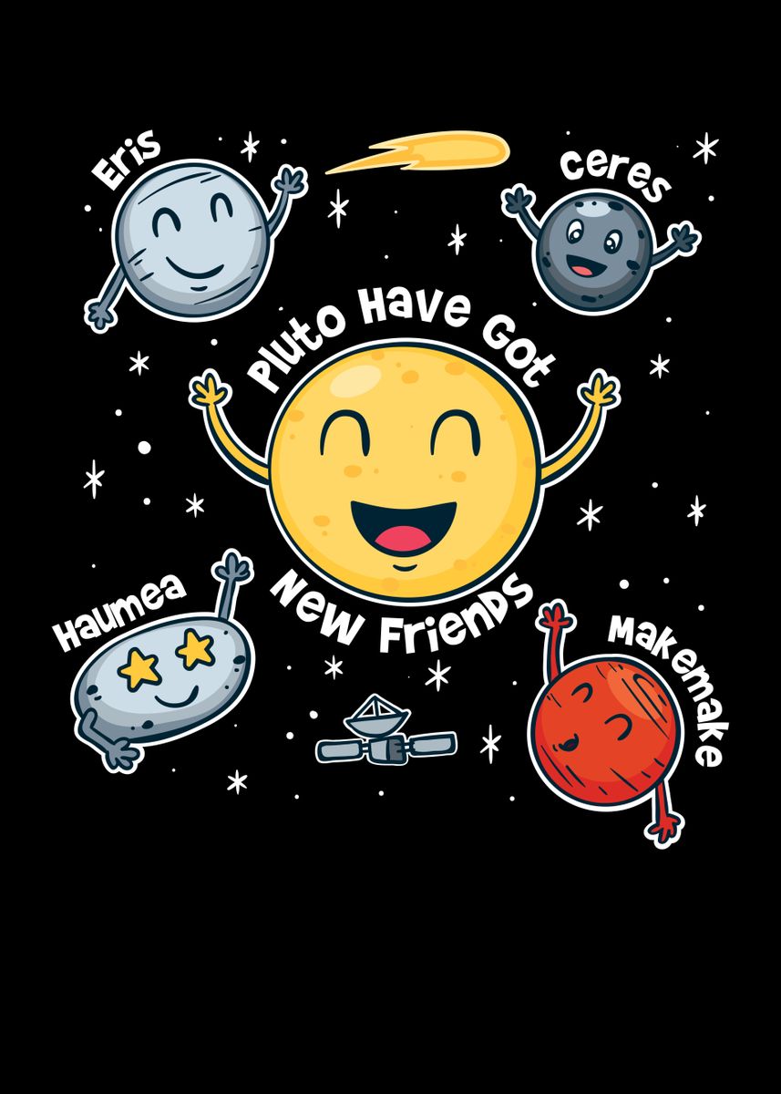 'Pluto New Friends' Poster, picture, metal print, paint by Shiva121 ...
